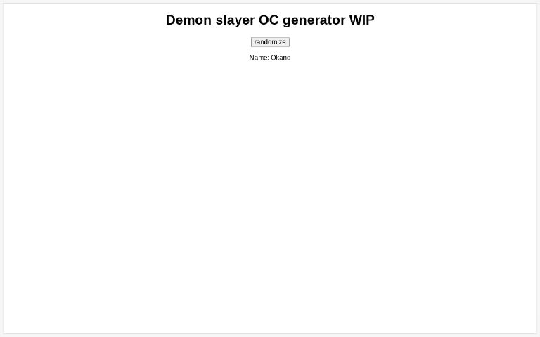 Demon slayer OC generator WIP