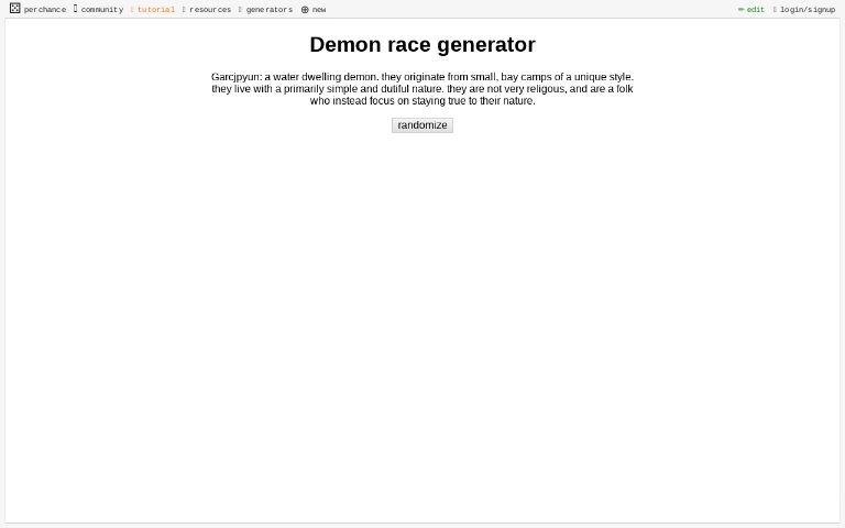 Demon race generator