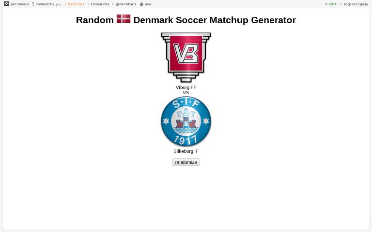 Random Denmark Soccer Matchup Generator