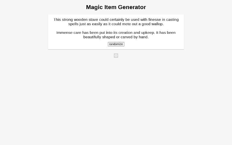 Magic Item Generator