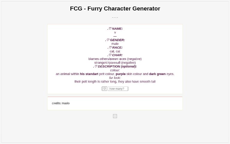 FCG - Furry Character Generator