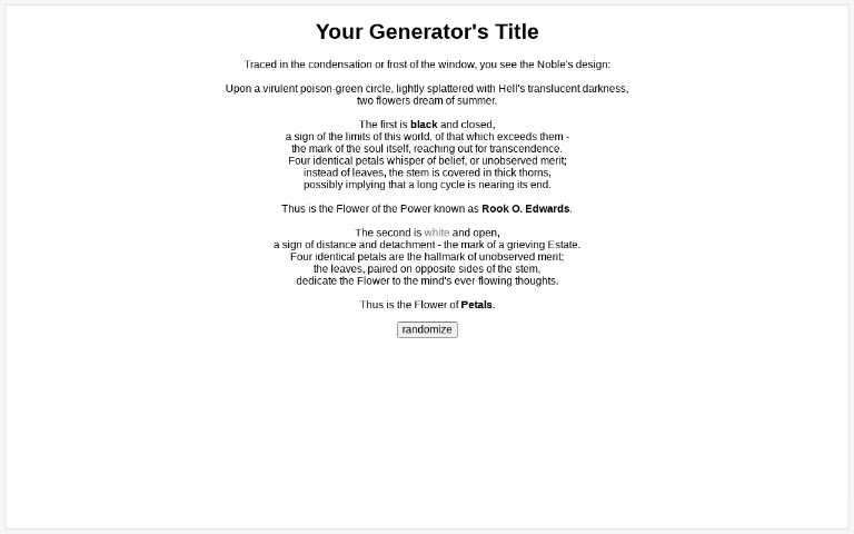 Design Nobilis ― Perchance Generator