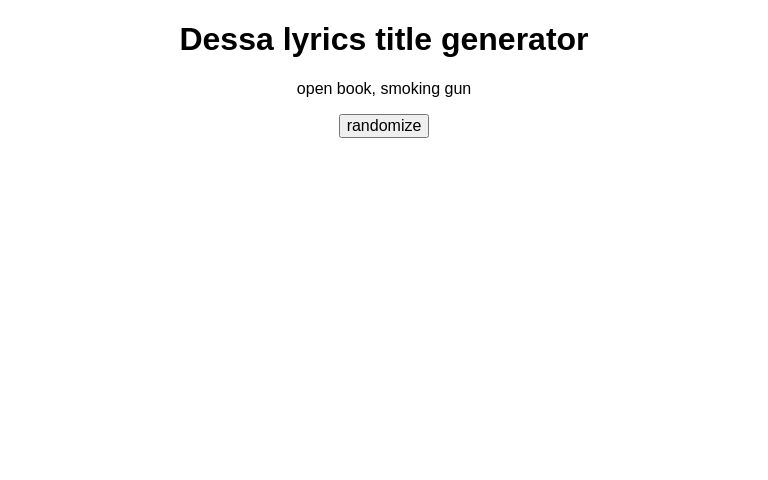 Dessa lyrics title generator
