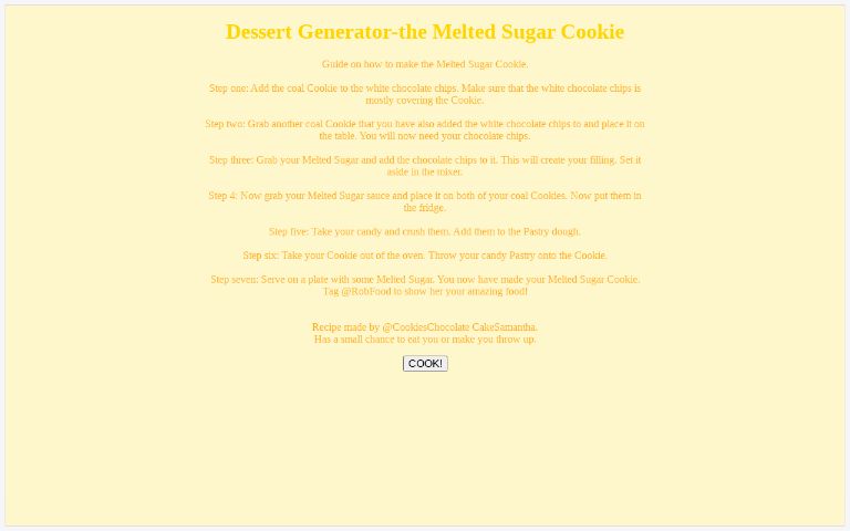 Dessert Generator-the Melted Sugar Pastry