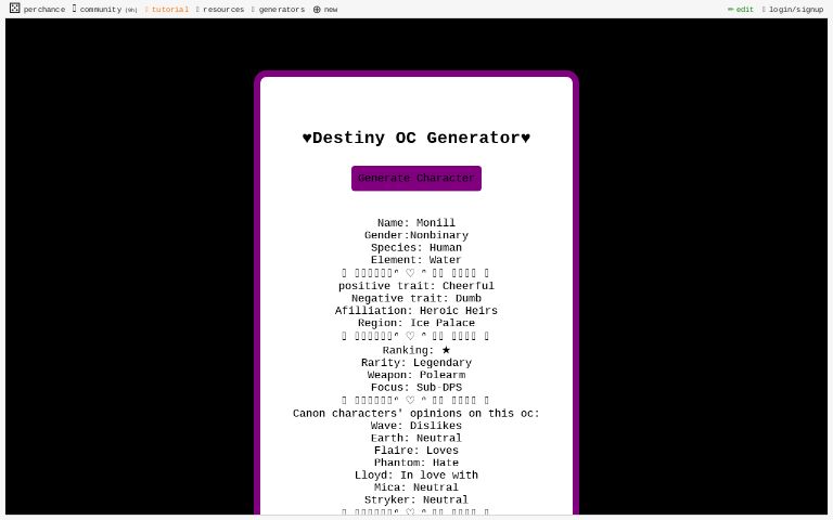 ♥️Destiny OC Generator♥️