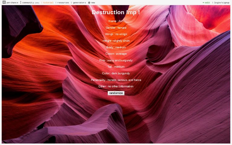 Destruction Imp ! ― Perchance Generator
