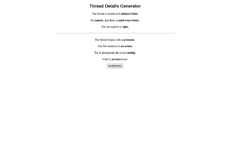 Thread Details Generator