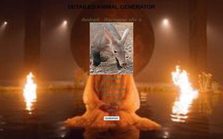 DETAILED ANIMAL GENERATOR