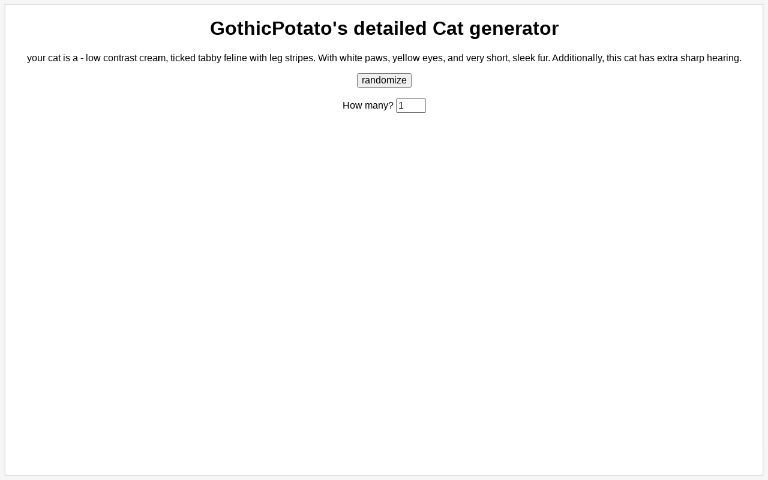 GothicPotato's detailed Cat generator