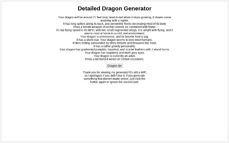 Detailed Dragon Generator