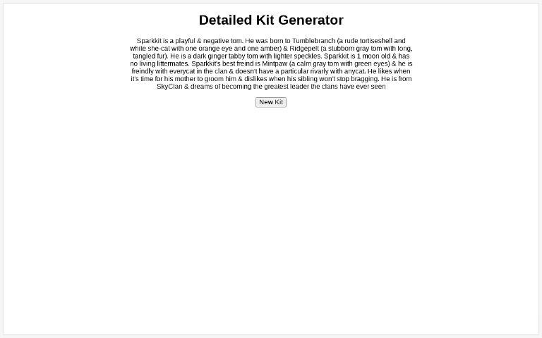 Detailed Kit Generator