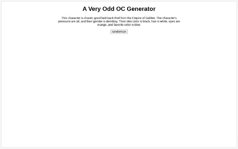A Very Odd Oc Generator 