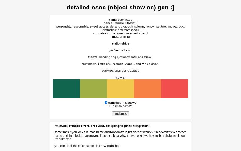 detailed osoc (object show oc) gen :]
