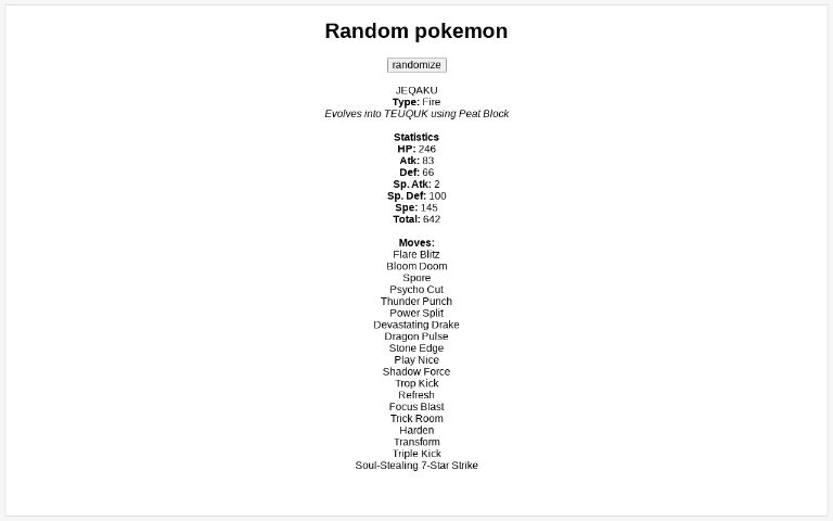 Random pokemon ― Perchance Generator
