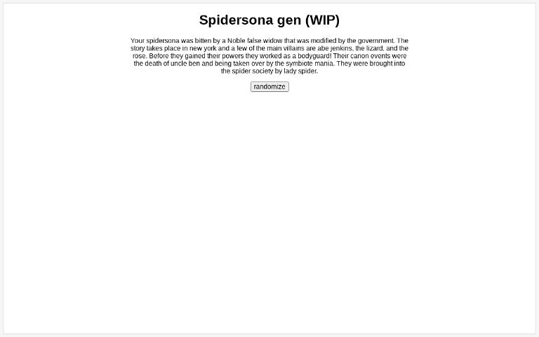 Spidersona gen (WIP)