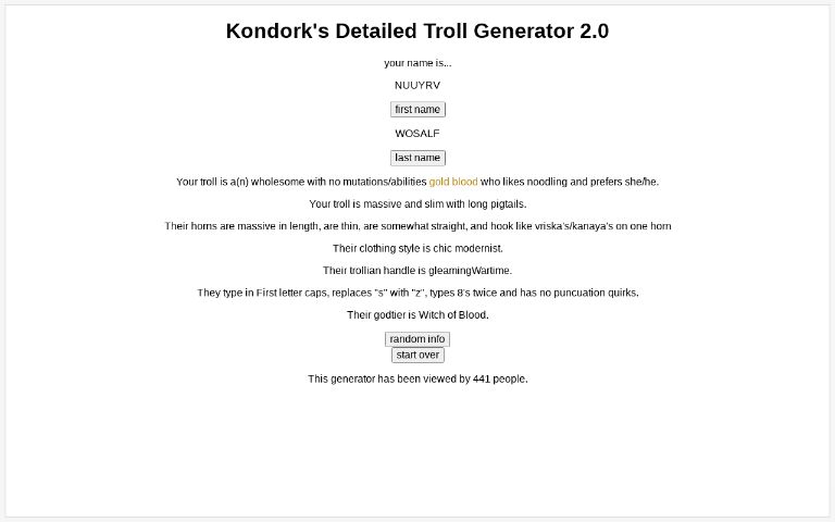 Kondork's Detailed Troll Generator 2.0
