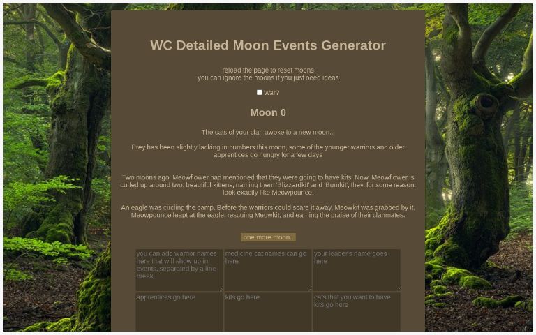 WC Detailed Moon Events Generator