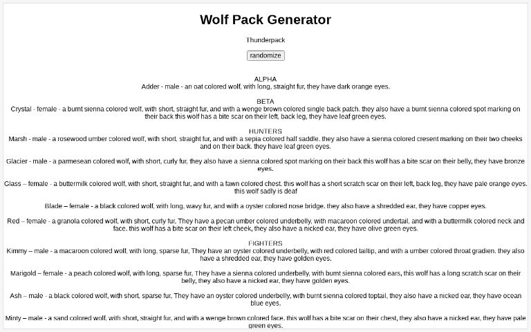 Wolf Pack Generator