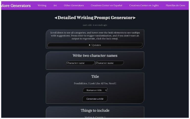 Recently Updated Popular Generators ― Perchance