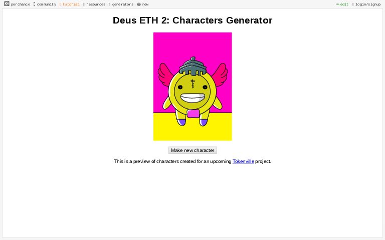 Deus ETH 2: Characters Generator