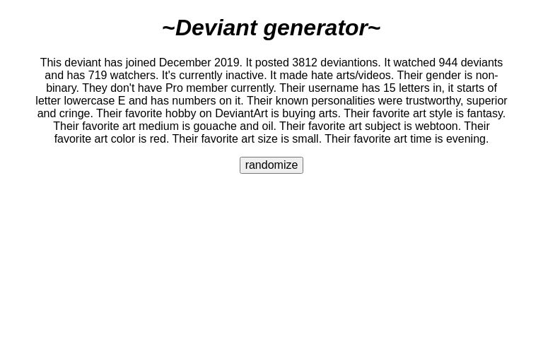 ~Deviant generator~