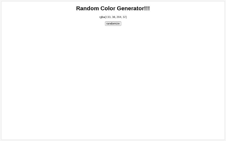 Random Color Generator!!!