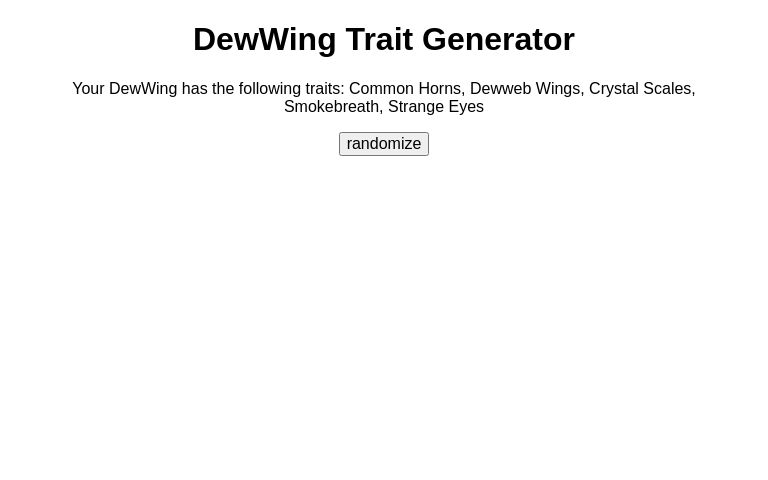 DewWing Trait Generator