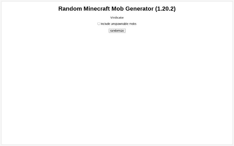 Random Minecraft Mob Generator (1.20.2)