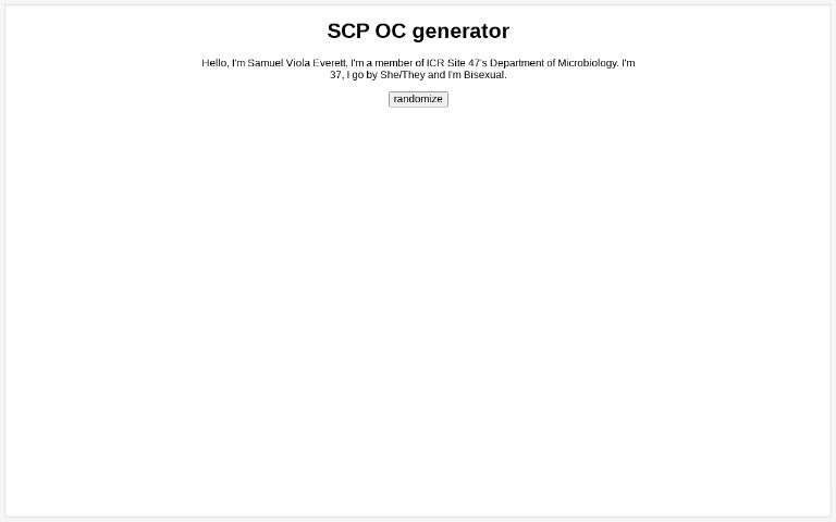 SCP OC generator