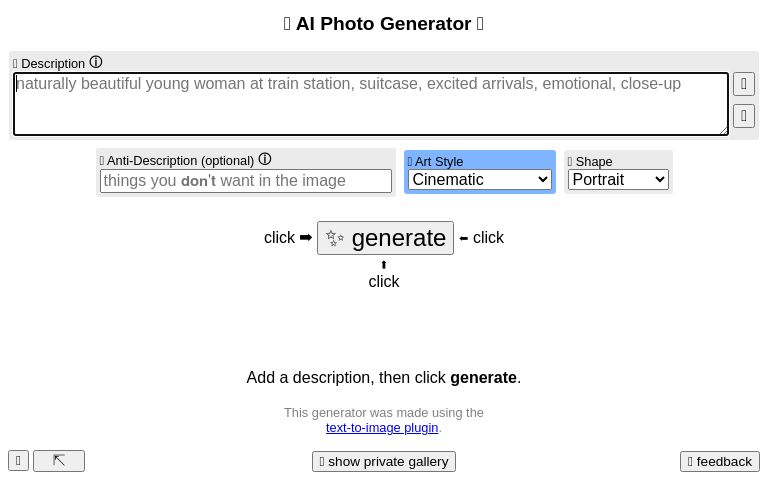 AI Photo Generator (realistic, free, no sign-up, no limits)