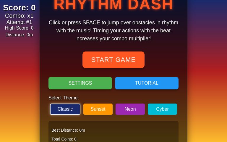 RHYTHM DASH ― Perchance Generator