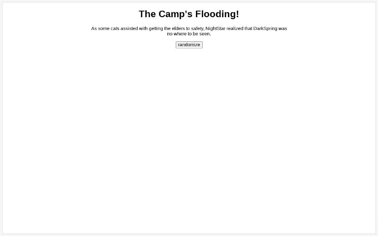 The Camp's Flooding! ― Perchance Generator