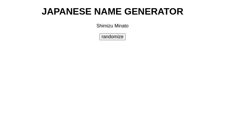 JAPANESE NAME GENERATOR