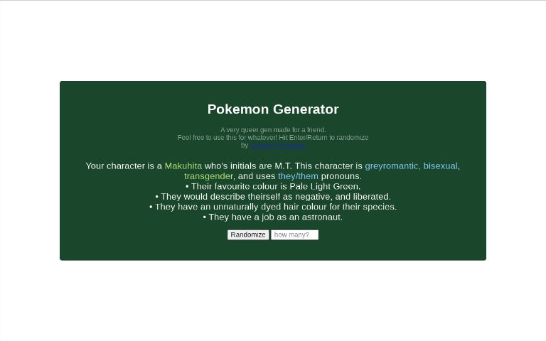 Pokemon Generator