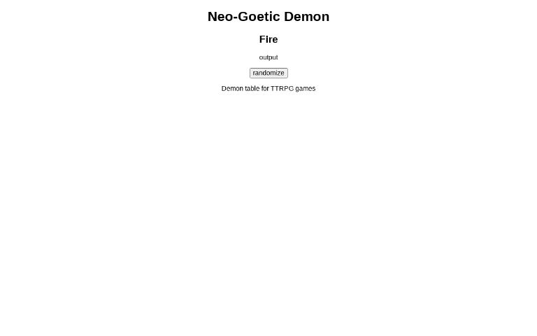 Neo-Goetic Demon ― Perchance Generator