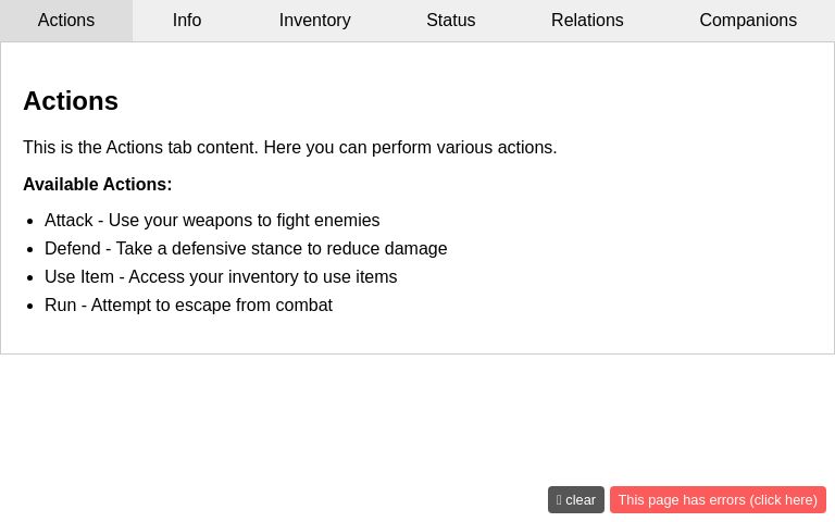 Actions ― Perchance Generator
