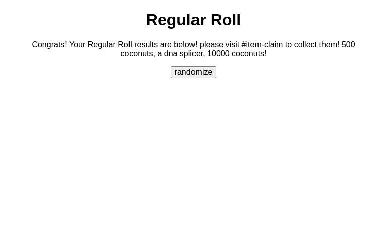 Regular Roll ― Perchance Generator