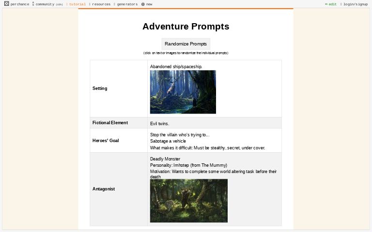 Adventure Prompts ― Perchance Generator