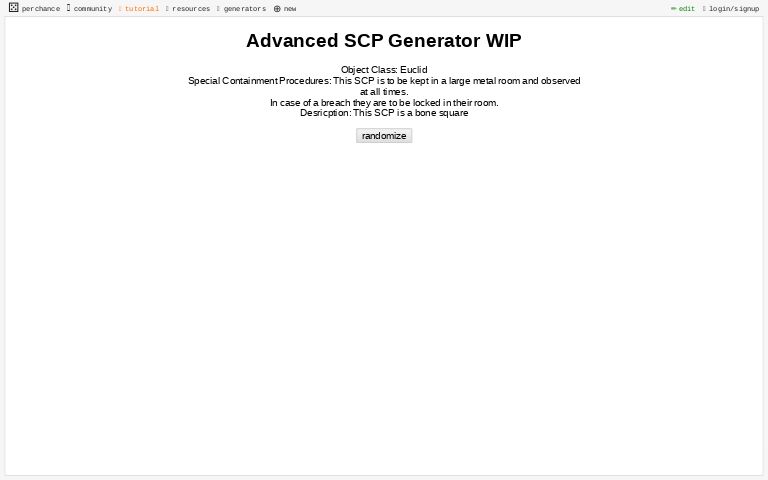 Advanced SCP Generator WIP