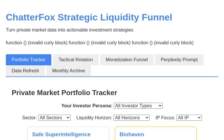 ChatterFox Strategic Liquidity Funnel ― Perchance Generator