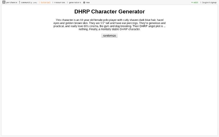 DHRP Character Generator