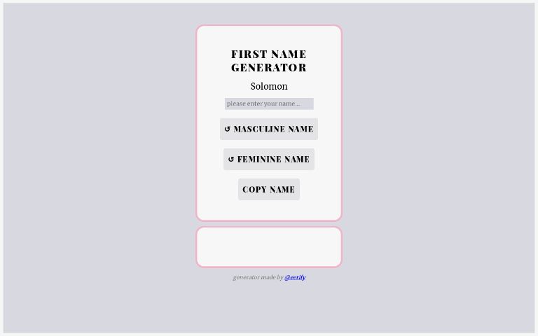 First Name Generator