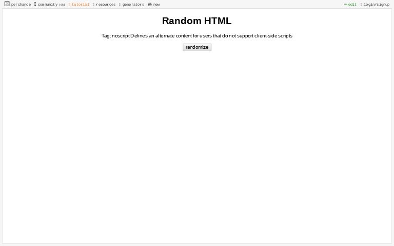 Random HTML ― Perchance Generator