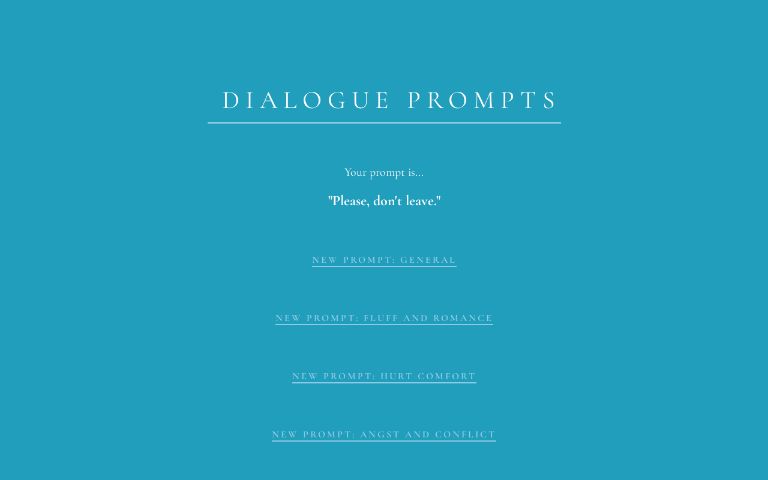 Dialogue Prompts ― Perchance Generator