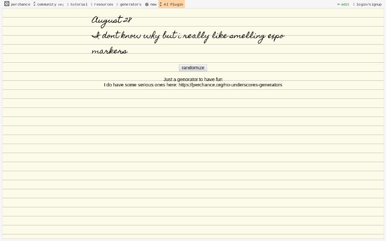 Diaryexample ― Perchance Generator
