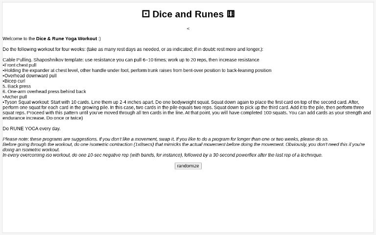 Dice and Runes ⚅ ― Perchance Generator