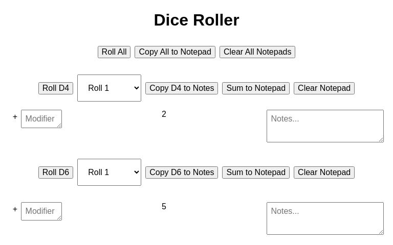 Dice Roller ― Perchance Generator