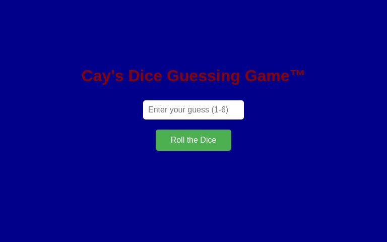 Cay's Dice Guessing Game™ ― Perchance Generator