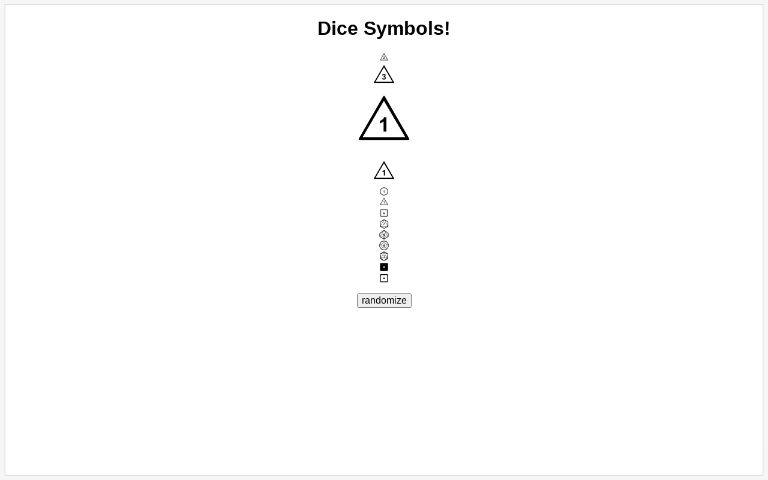 Dice Symbols! ― Perchance Generator