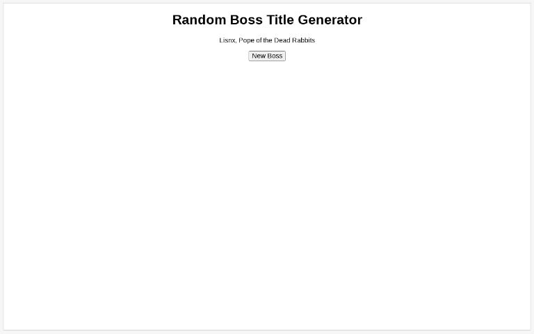 Random Boss Title Generator